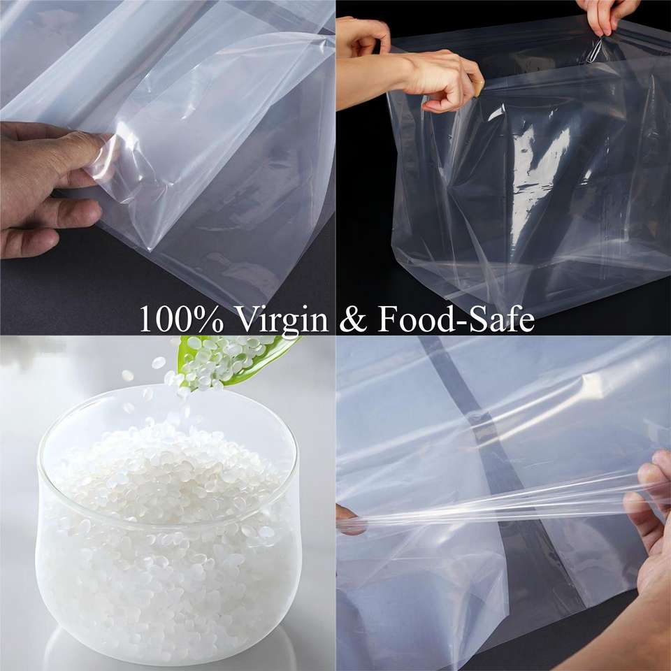 LDPE Waterproof Transparent Side Gusset Flat Poly Bags Gravure Printing ...