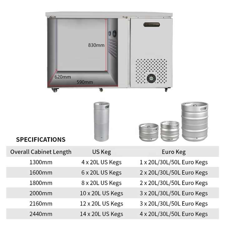 Fuyong Cocktail Party Kegerator Beer Dispenser Dual Cooling Draft Beer ...