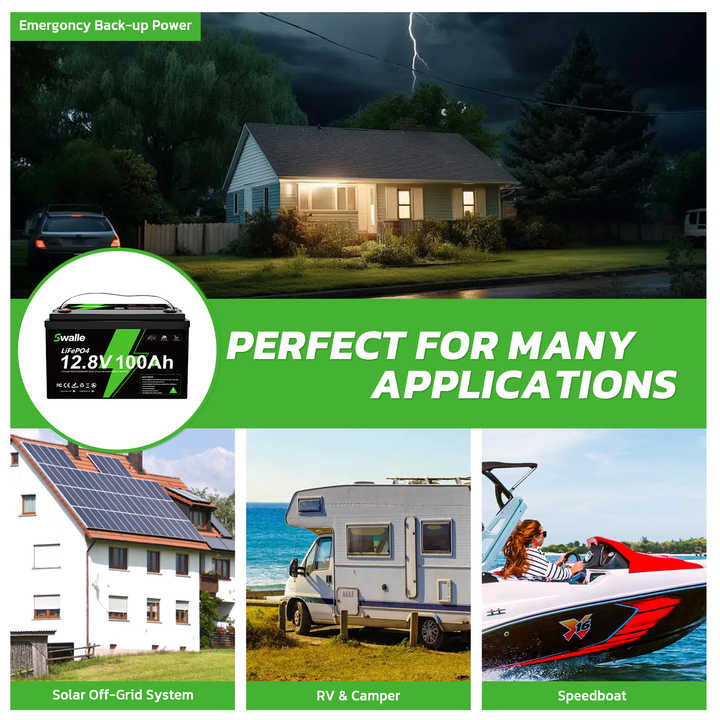 12V 100Ah 200Ah 300Ah IP65 Waterproof Solar Battery LiFePo4 Deep Cycle ...