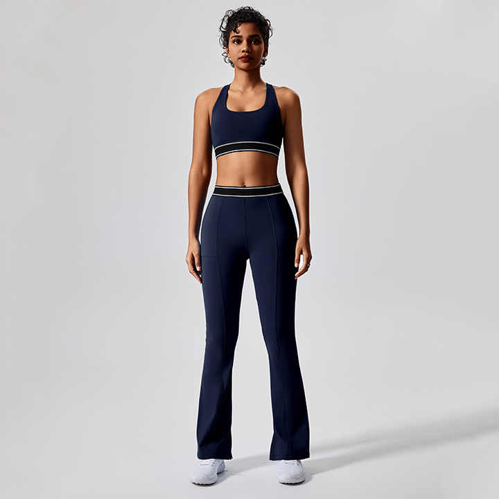 Hingto 2 Piece Yoga Set Custom Sports Fitness Yoga Flare Pants Set Yoga Outfit Women Sets ...