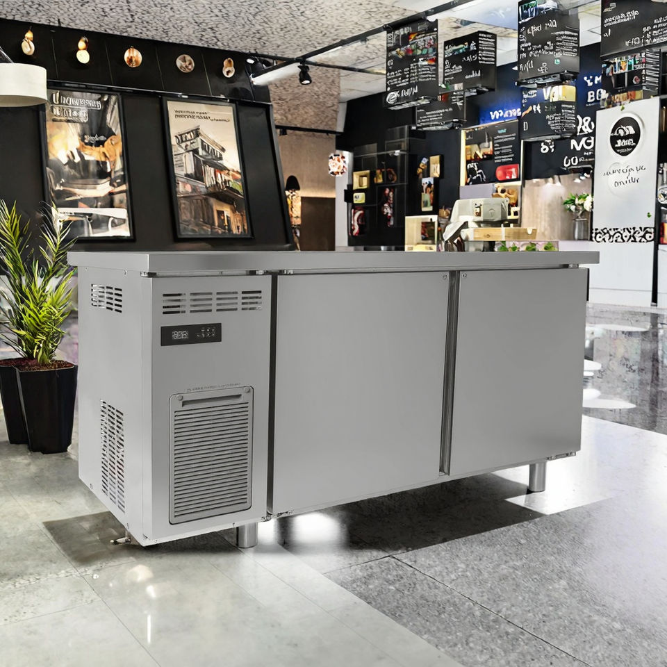 Commercial Stainless Steel Worktop Fridge Freezer Air Cooling ...