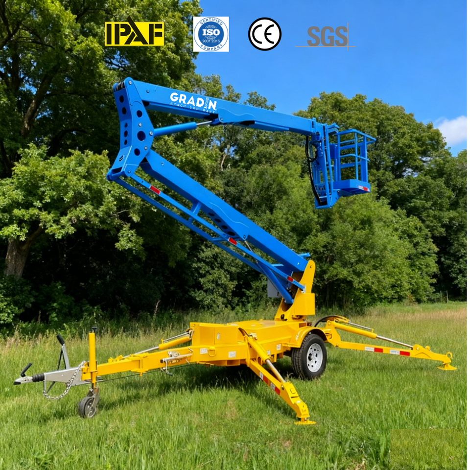 Hydraulic Lift Platform Towed Basket Lift Cherry Picker Towable Spider ...