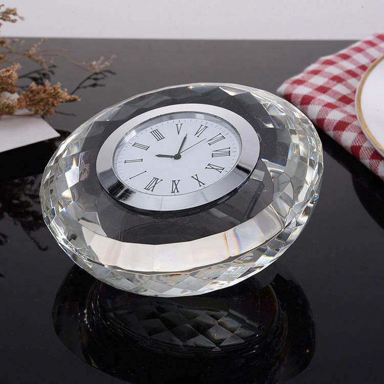 Shining Creative Luxury Small K9 Crystal Table Clock Handmade Gift Box ...