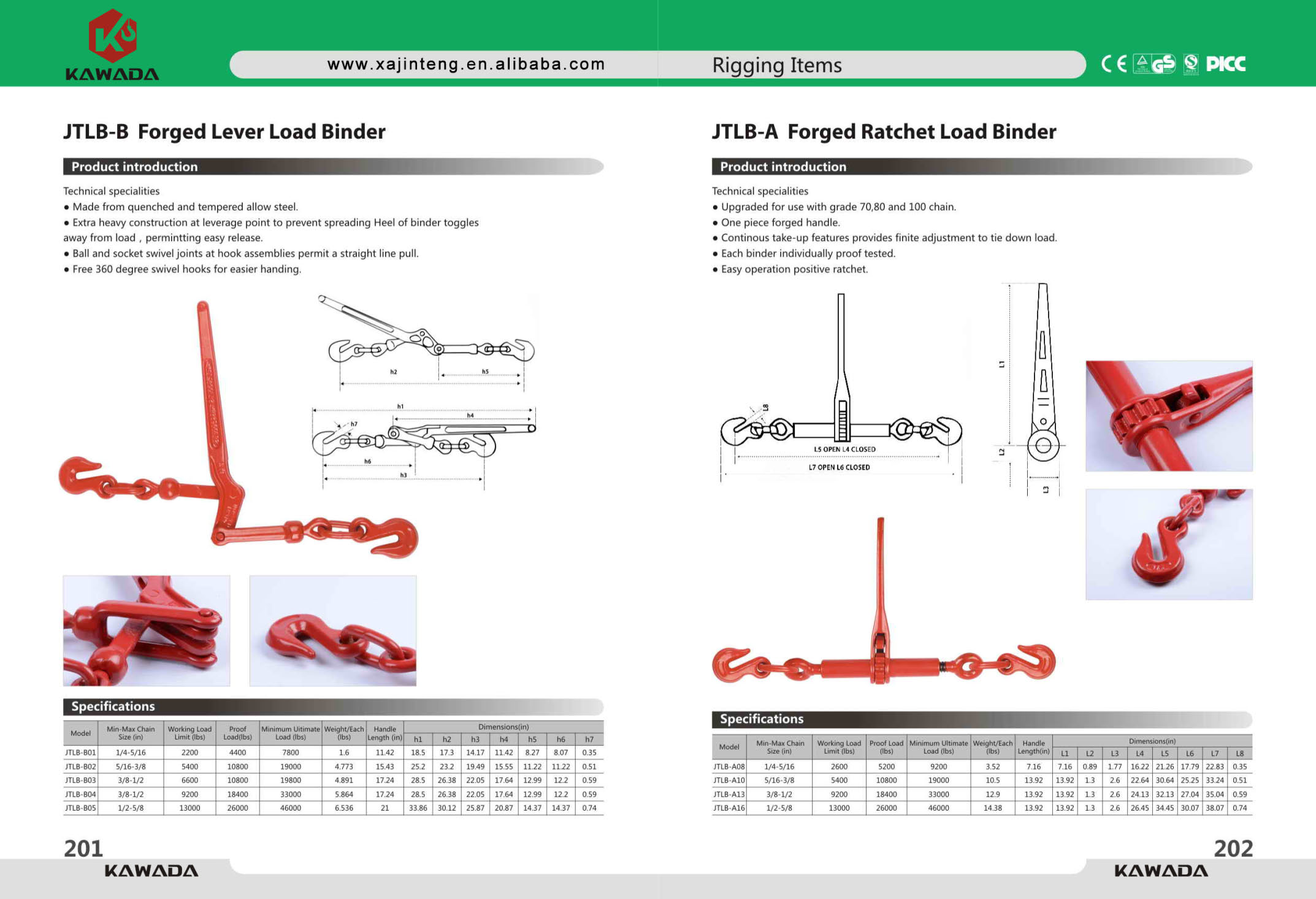 High Strength Ratchet Load Binder with Lashing Chain Products from Xi ...