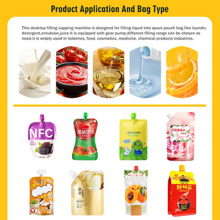 Single Head Table Spouted Pouch Paste Filling Machine Small Filling and ...