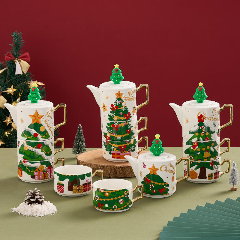 Ins Christmas Creative Gold-plated Ceramic Cup Home Breakfast Milk ...