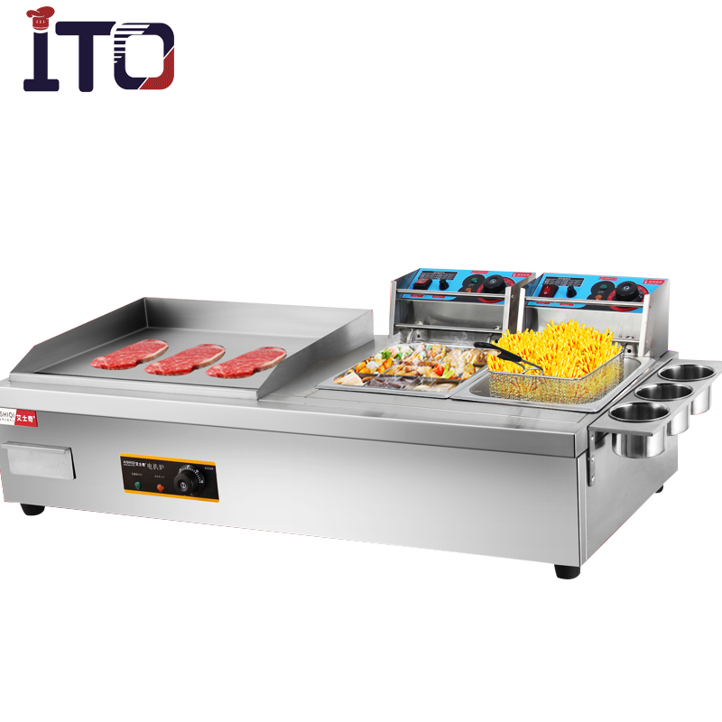 Commercial Hot Sale Kitchen Equipment Deep Fryer With Griddle Machine ...
