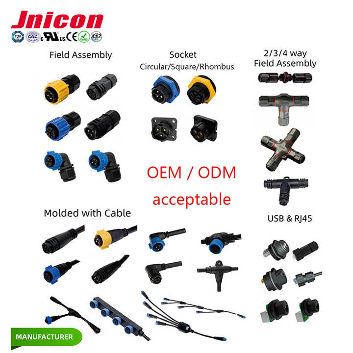 Jnicon M25 Waterproof Marine DC Power Connectors for Trolling Motors
