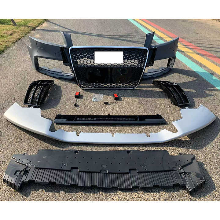 Car Body Kit Front Bumper with Honeycomb Grille for Audi A5 S5 B8 Upgrade to RS5 Style 2008-2012 ...