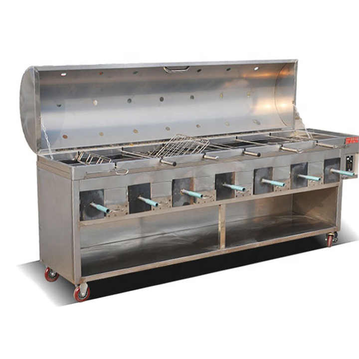 Stainless Steel Smokeless Grill Charcoal/gas Automatic Rotary Outdoor ...