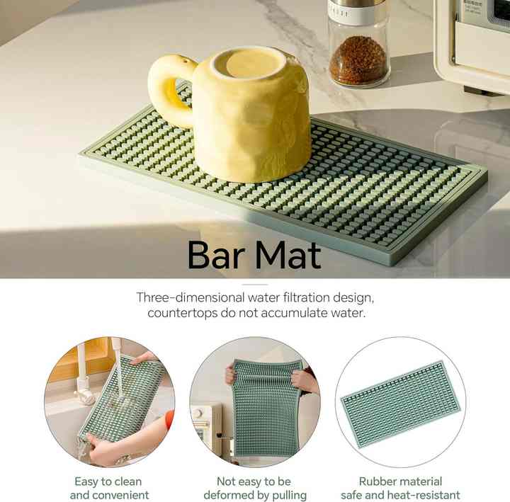 Thick Heat-Resistant and Food Safe Drip Spill Mats Counter Top Silicone ...