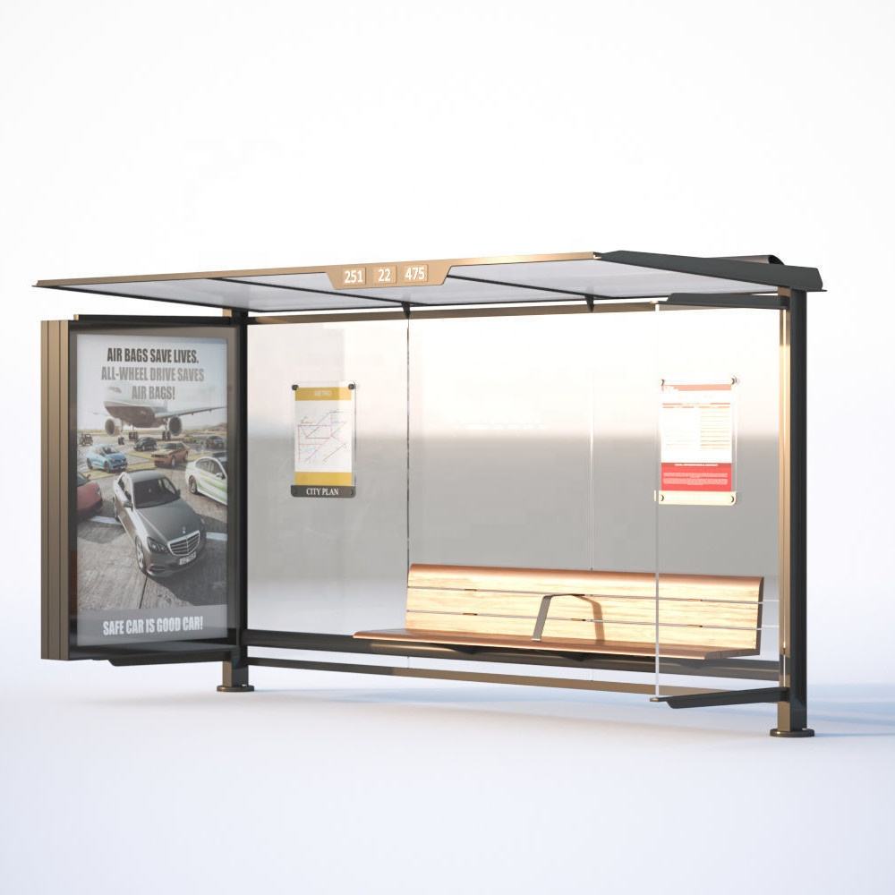 Wholesale bus stop glass shelters for sale Illuminated High-Definition ...