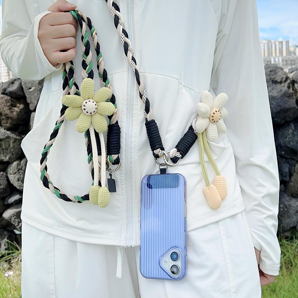 Luxury Phone Shoulder Flower Strap Key Chain Universal Crossbody Long ...
