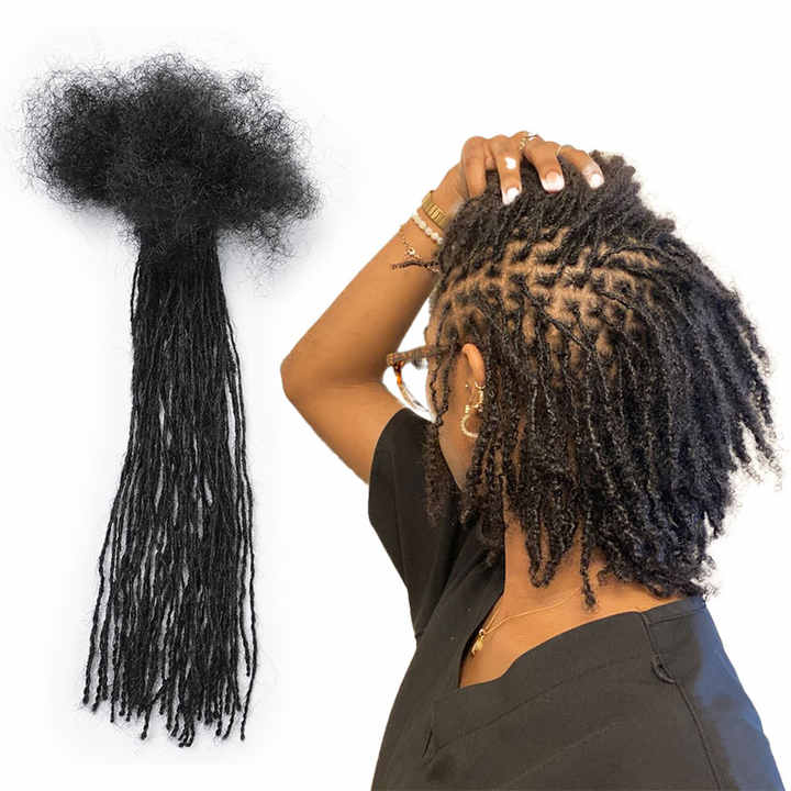 HOHO DREADS Flexible Sister Loc Extension Human Hair Natural Black Locs ...
