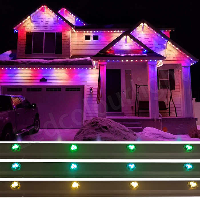 30mm IP68 Outdoor Permanent Track Lights UCS2904 RGBW LED String ...