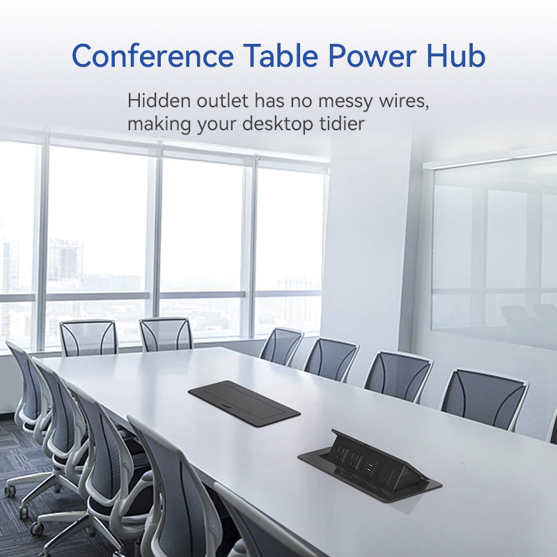 Pop Up Power Strip With Usb C Port Recessed Power Cord Ring Socket Hub Connection Box Desktop