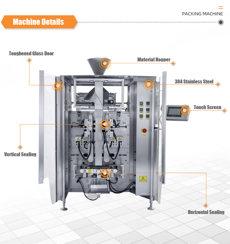 Industrial Vacuum Granule Seed Automatic Peanut Vertical Coffee Bean VFFS Packaging Machine ...