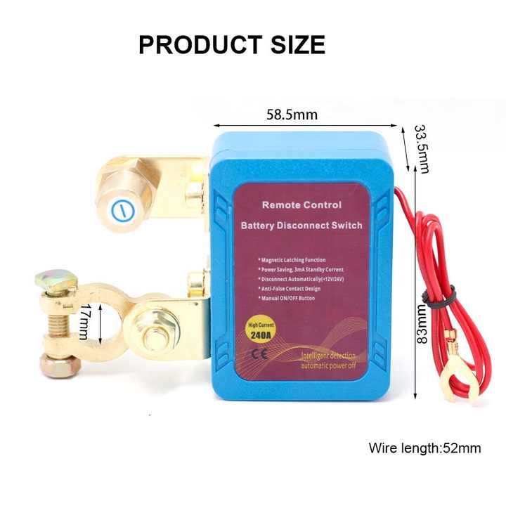 12V Remote Control Battery Disconnect Switch 240A for Cars & Trucks - OEM