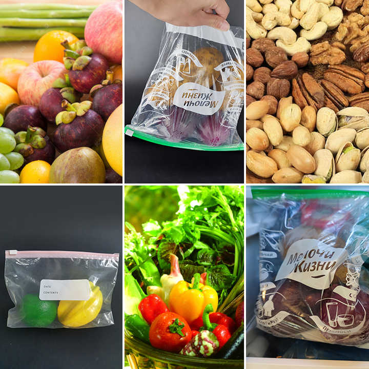 Wholesale Ziplock Fruits Vegetables Food Storage Slider Bags LDPE Zip ...