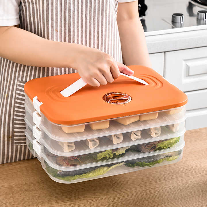 Jinmao Durable Colorful Multi Layer Stackable Plastic Food Storage Box