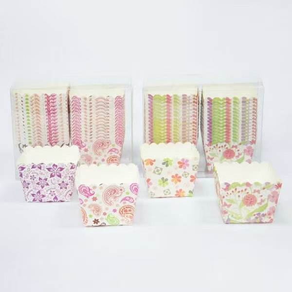 High-temperature Resistant square Paper Cups, square Muffin Cake Paper ...