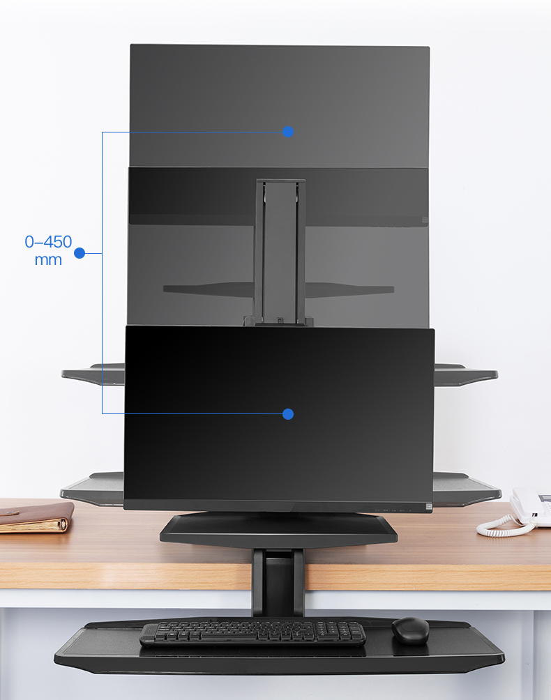 NB North Bayou L80 17 to 32 Inch Sit Stand Workstation TV Sliding Stand ...