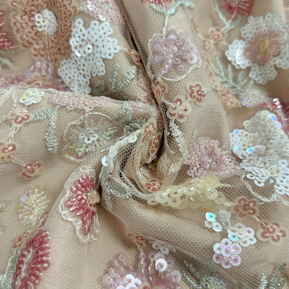 Women's Sequins Embroidered Flowers Spaghetti Strap Waist Shaping Mini ...