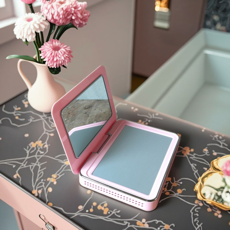 Pink Electric Facial Mask Cooler & Heater with Mirror-Portable for RV ...