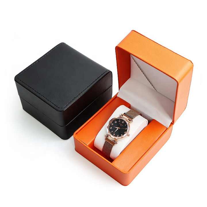 Luxury Custom Logo Black Orange Watch Boxes - Charming Packing