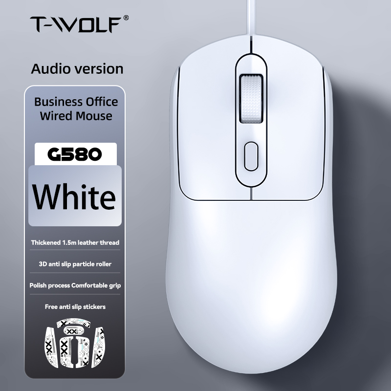 T-WOLF G580 Wired Mouse - Ergonomic & Reliable Performance