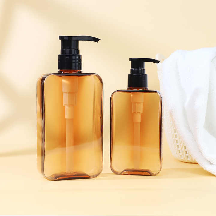Custom Flat Square Shampoo Shower Gel Bottle - 200ml 300ml