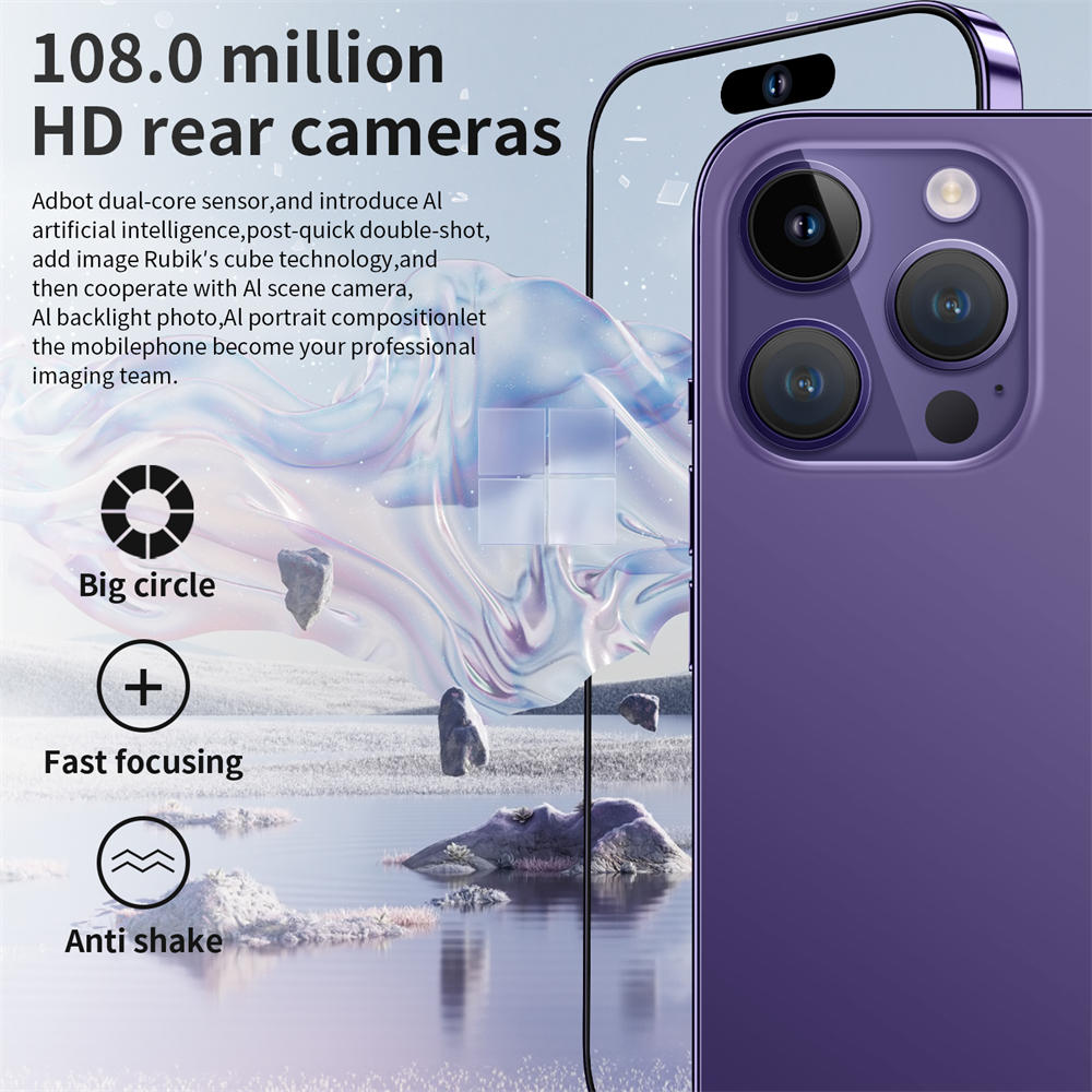 2022 original celular i14 pro max smartphone new product 7.3 inch 3GB+64GB mobile phone 14 clone ...