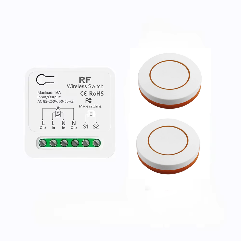 Smart 1-Button Wireless Remote Control Light Switch 433Mhz Mini Relay ...