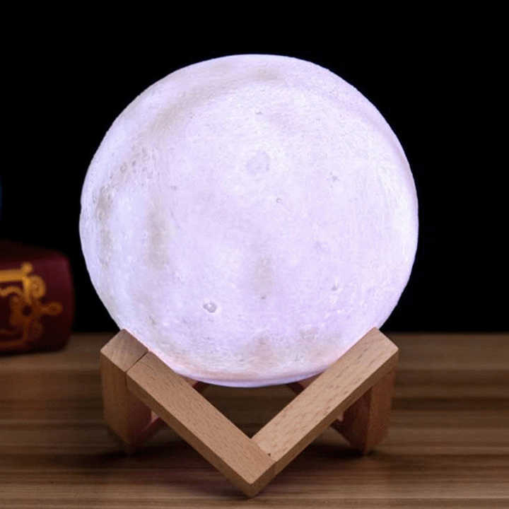 3D Moon Light Creative LED Night Light Cute Unplugged Bedside Lamp ...