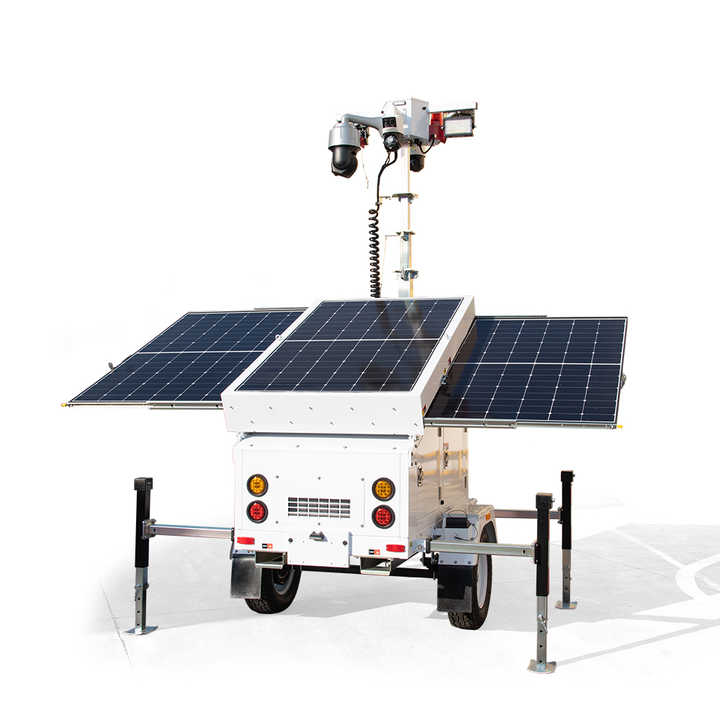 UNIV Solar Portable CCTV Trailer Mobile Security Camera Trailer with ...