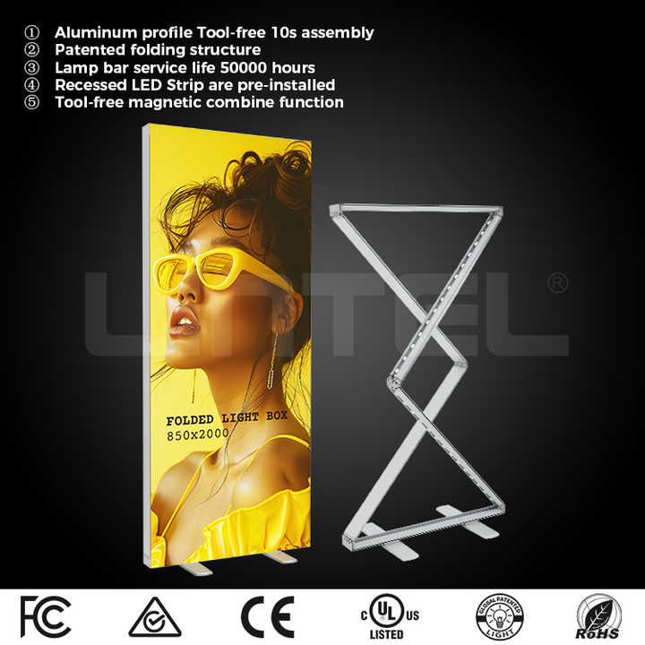 Lintel Double Sided Advertising 10s Assembly Folding Pop Up Led Light ...