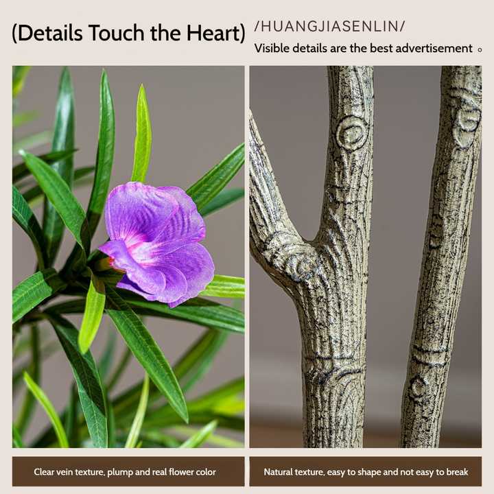 Artificial High Simulation Nerium Oleander Bonsai Tree Plastic Potted ...