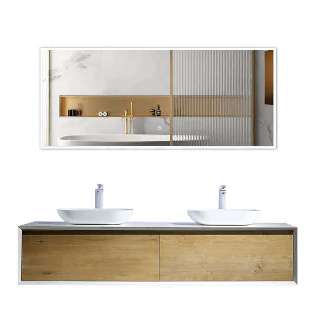 2023 New Modern Concise Style Plywood Bathroom Vanity with LED Mirror ...