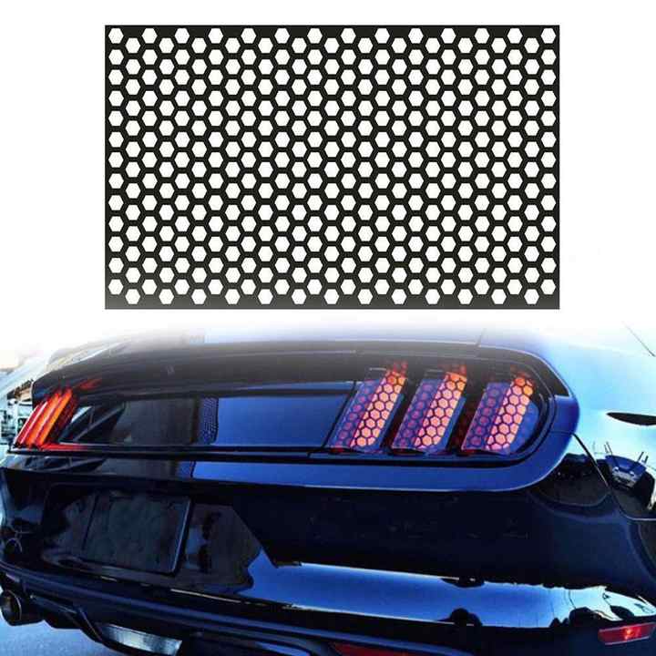 Universal Car Rear Tail Light Cover - Black Honeycomb Sticker