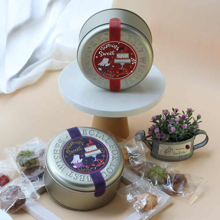 Custom Food Grade Empty Cake Tin Box Packaging for Snacks