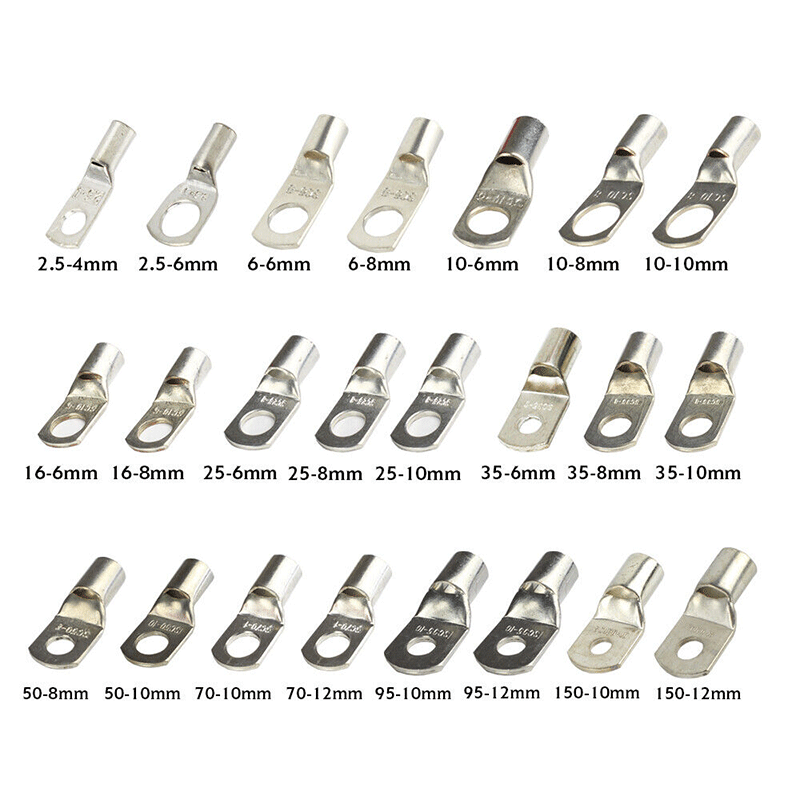 YOJIU 10mm Aluminum Cable Lug Tube Tin Plated Sportsopper Terminal 25mm ...