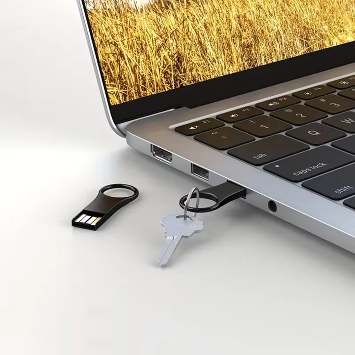 Custom Laser Engraving LOGO Black Metal Key Ring USB2.0 High-speed ...