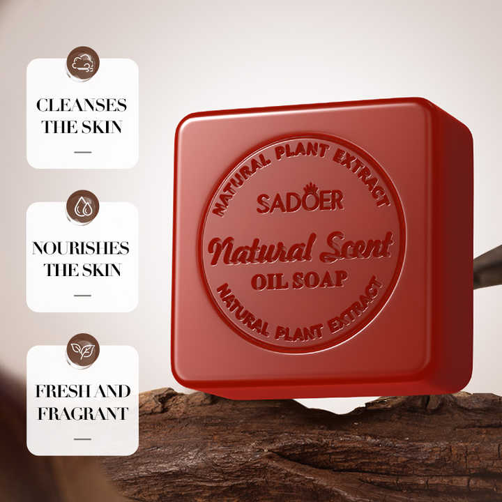 OEM SADOER Private Label Plant Nourishing Sandalwood Essential Oil Soap Deep Cleansing Tender ...