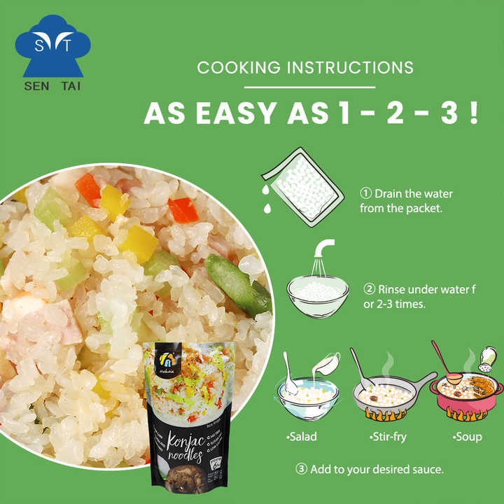 Low Calorie Konjac Rice Glucomannan Healthy Instant Meal Halal ...