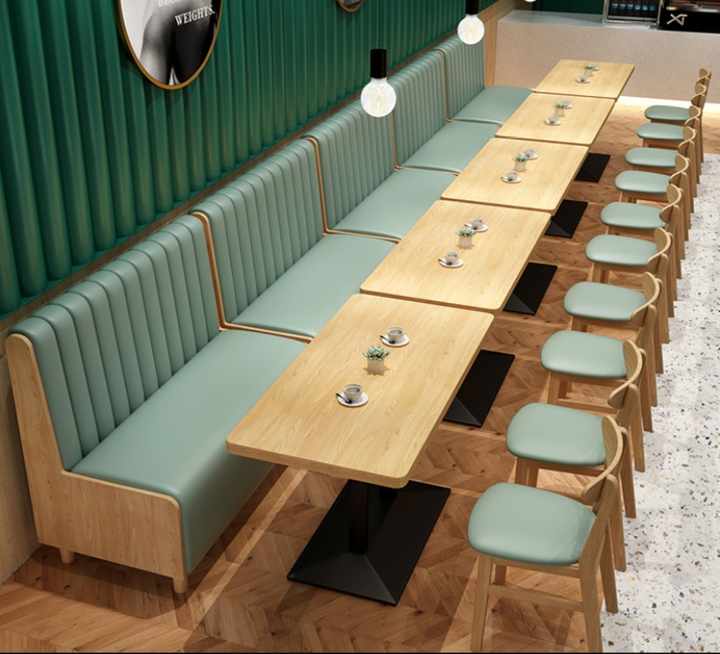 Customize Wooden Restaurant Booth Seating with Tables