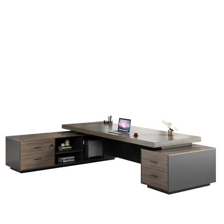 Luxury L Shaped Executive Office Desk - Modern & Extendable