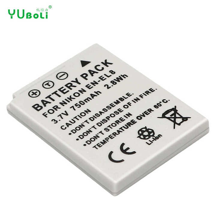 Lithium Ion 3.7V 750mAh ENEL8 EN-EL8 Digital Camera Battery for Nik on ...
