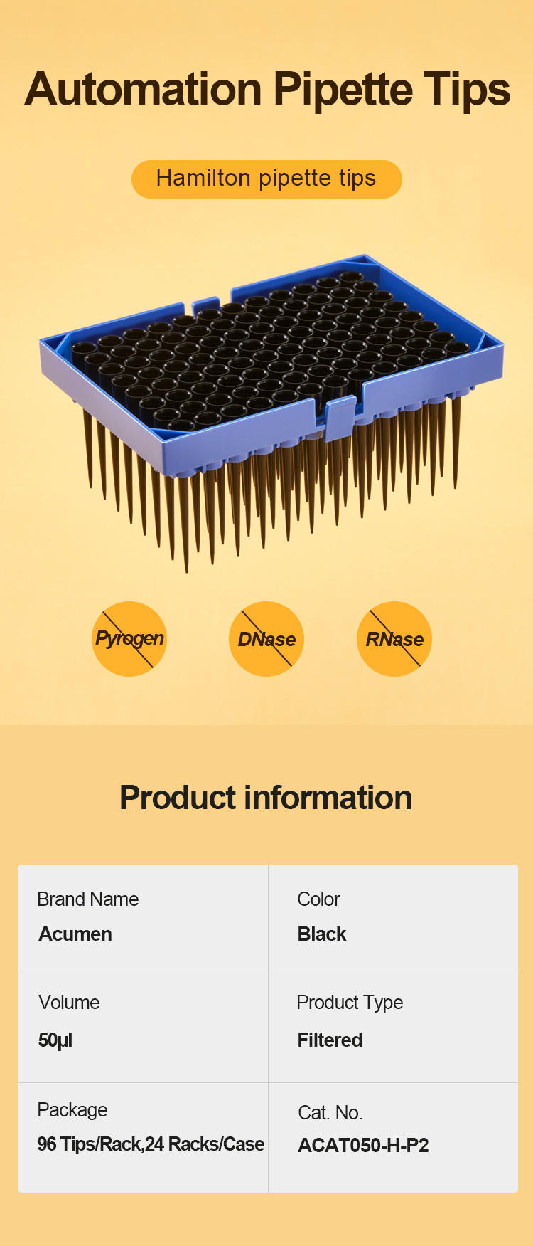 Filtered and non-filtered 50ul/200ul/300ul/1000ul robotic black ...