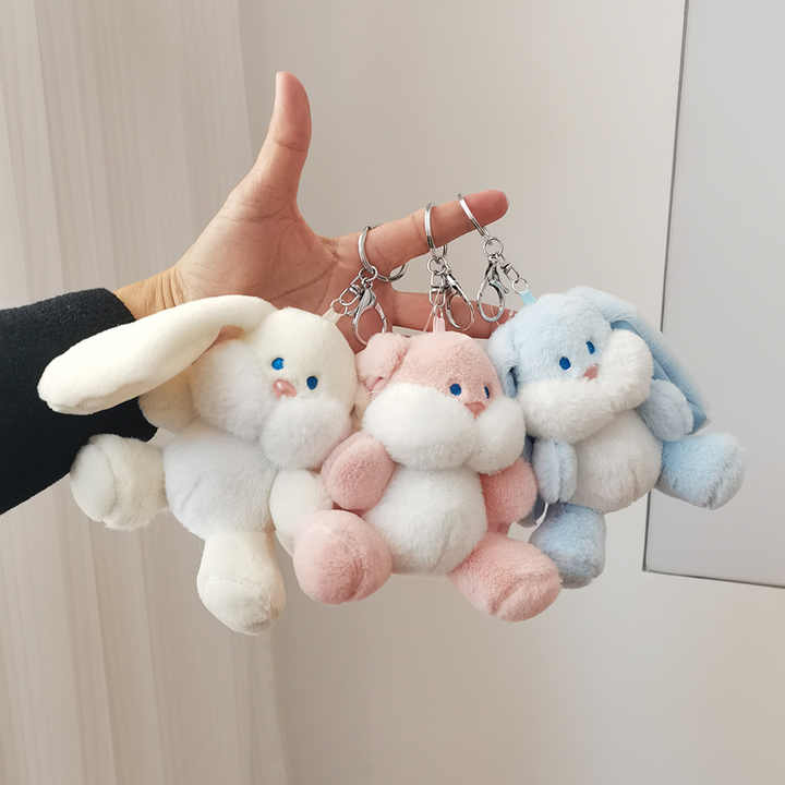Cute Plush Doodle Rabbit Plush Keychains Toys Cartoon Doll Bag Charm ...