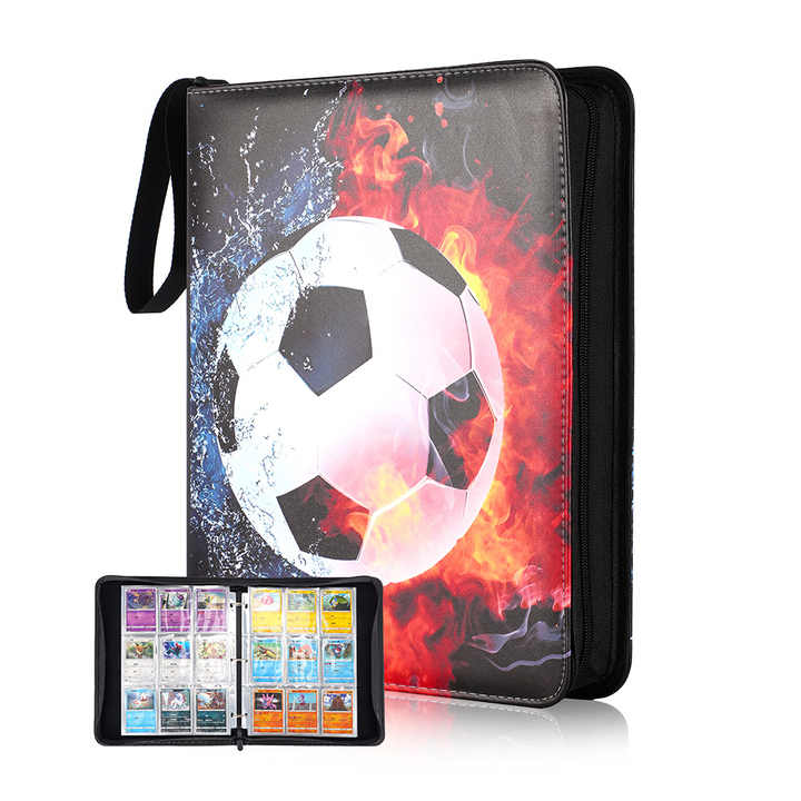 Football Card Album 4 Pocket Cards Binder 400 Double Sided Pocket Album ...